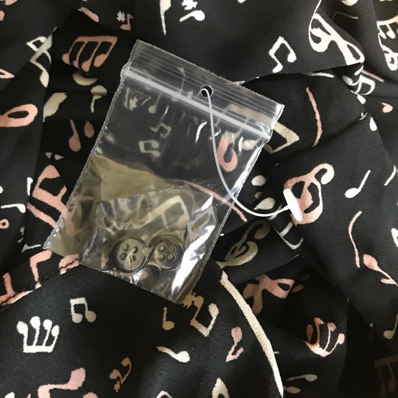 Modcloth | Tops | Modcloth Music Note Print Button Down Blouse Top ...